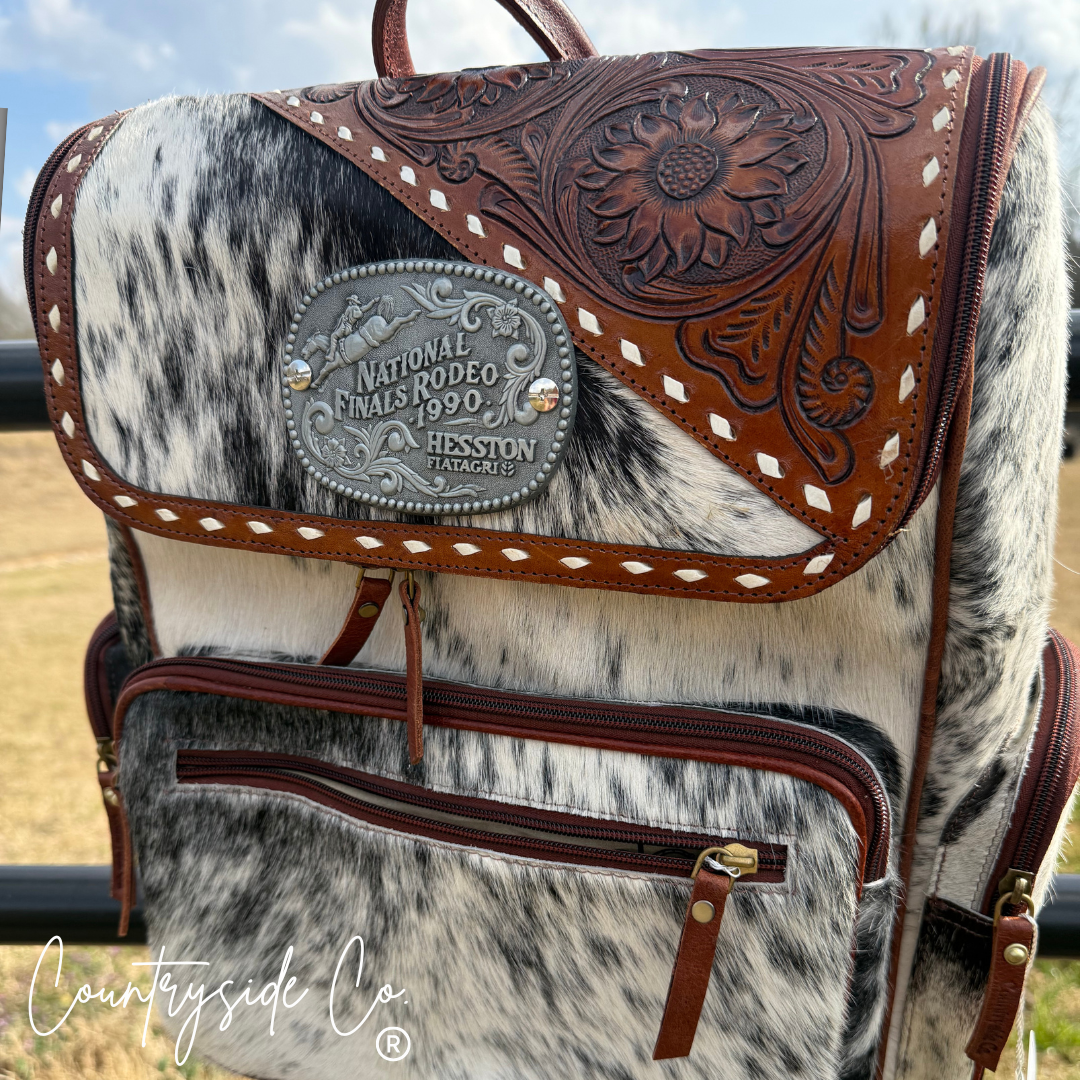 Vintage NFR Tooled Leather Conceal Carry Backpack Laptop Bag ...