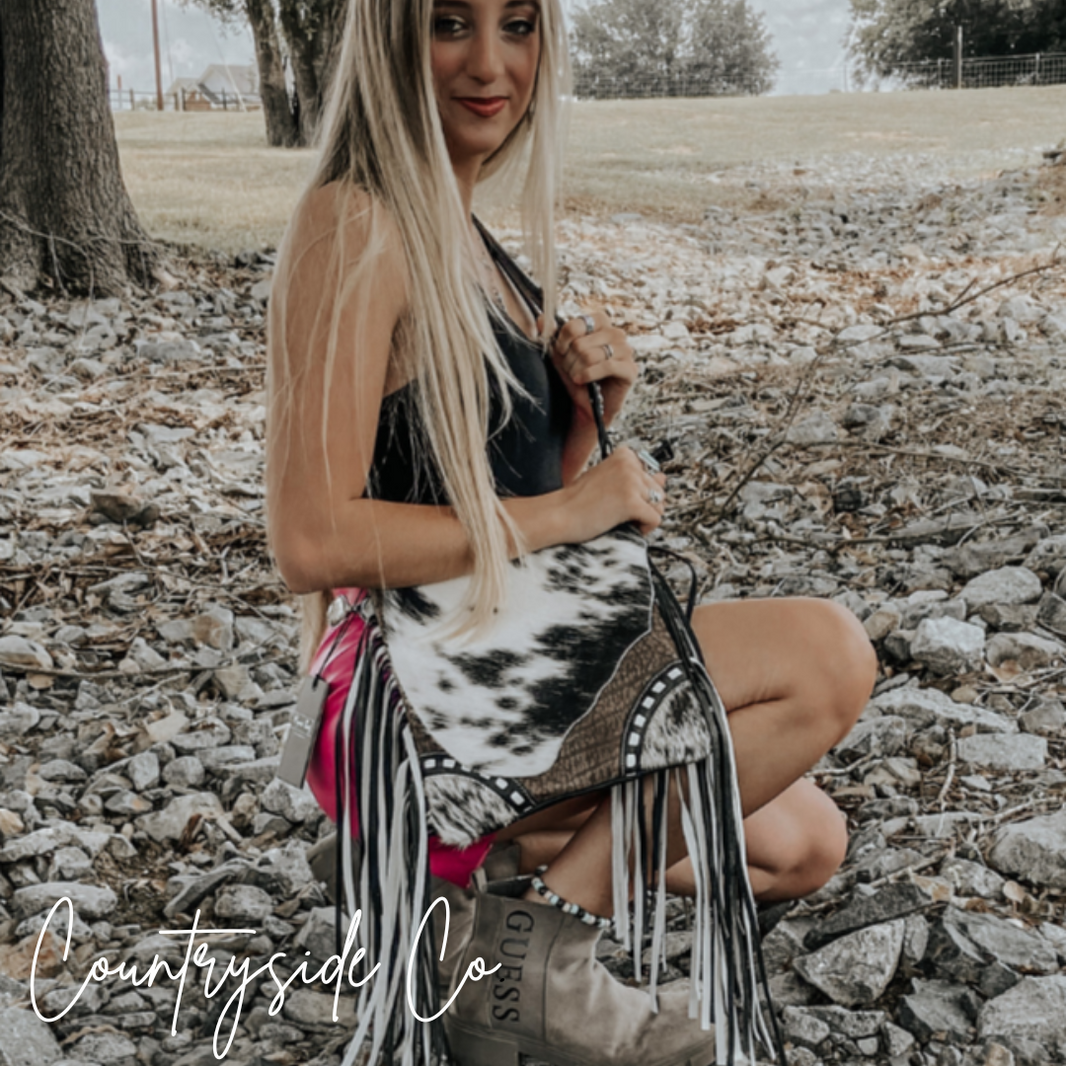 Western cowhide fringe purses, bags & conceal carry for women ...