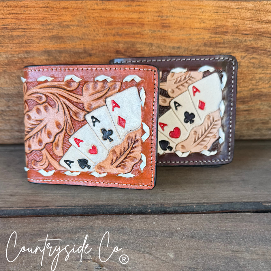 Genuine leather wallets that feature cowhide and tooled leather. Purse ...