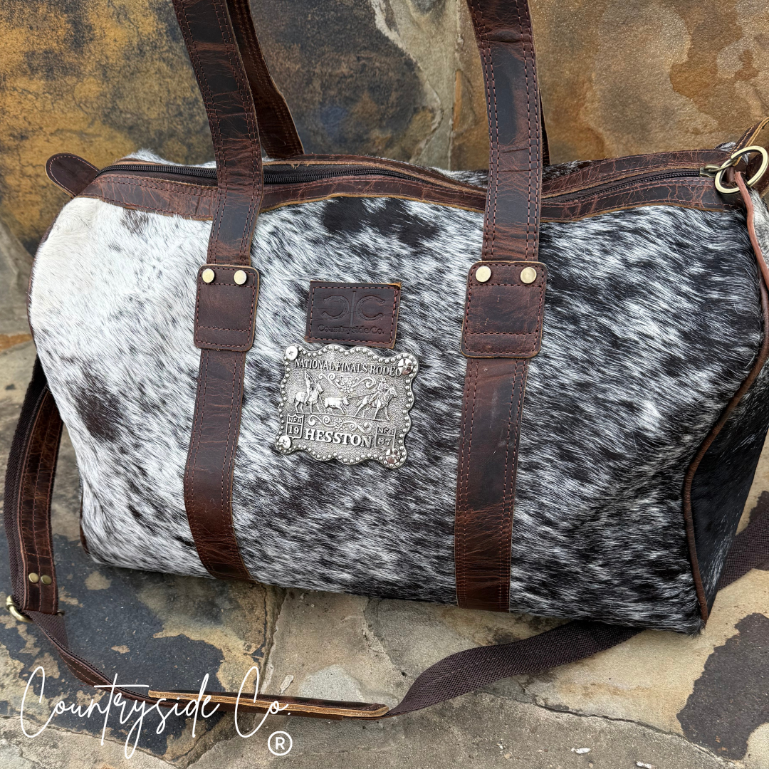 Vintage NFR Buckle Cowhide Duffle Bag – Countryside Co.